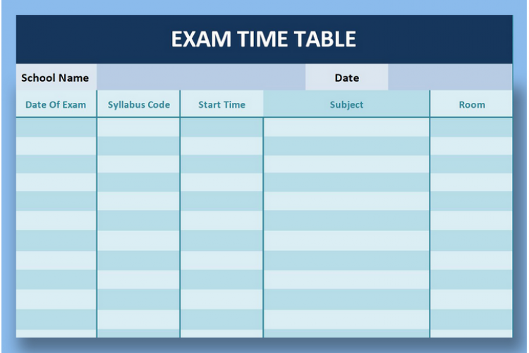 EXAMINATION TIMETABLE | FACULTY OF ARTS AND SOCIAL SCIENCES